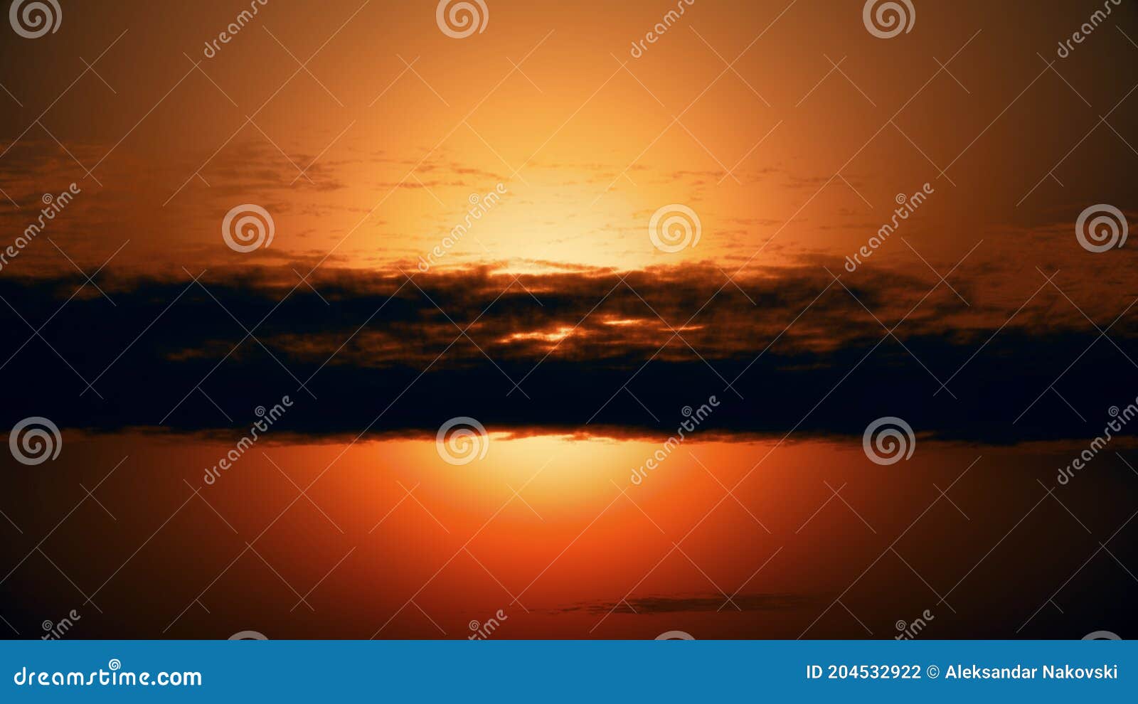 Sunset with Line Clouds Abstract Stock Illustration - Illustration of ...