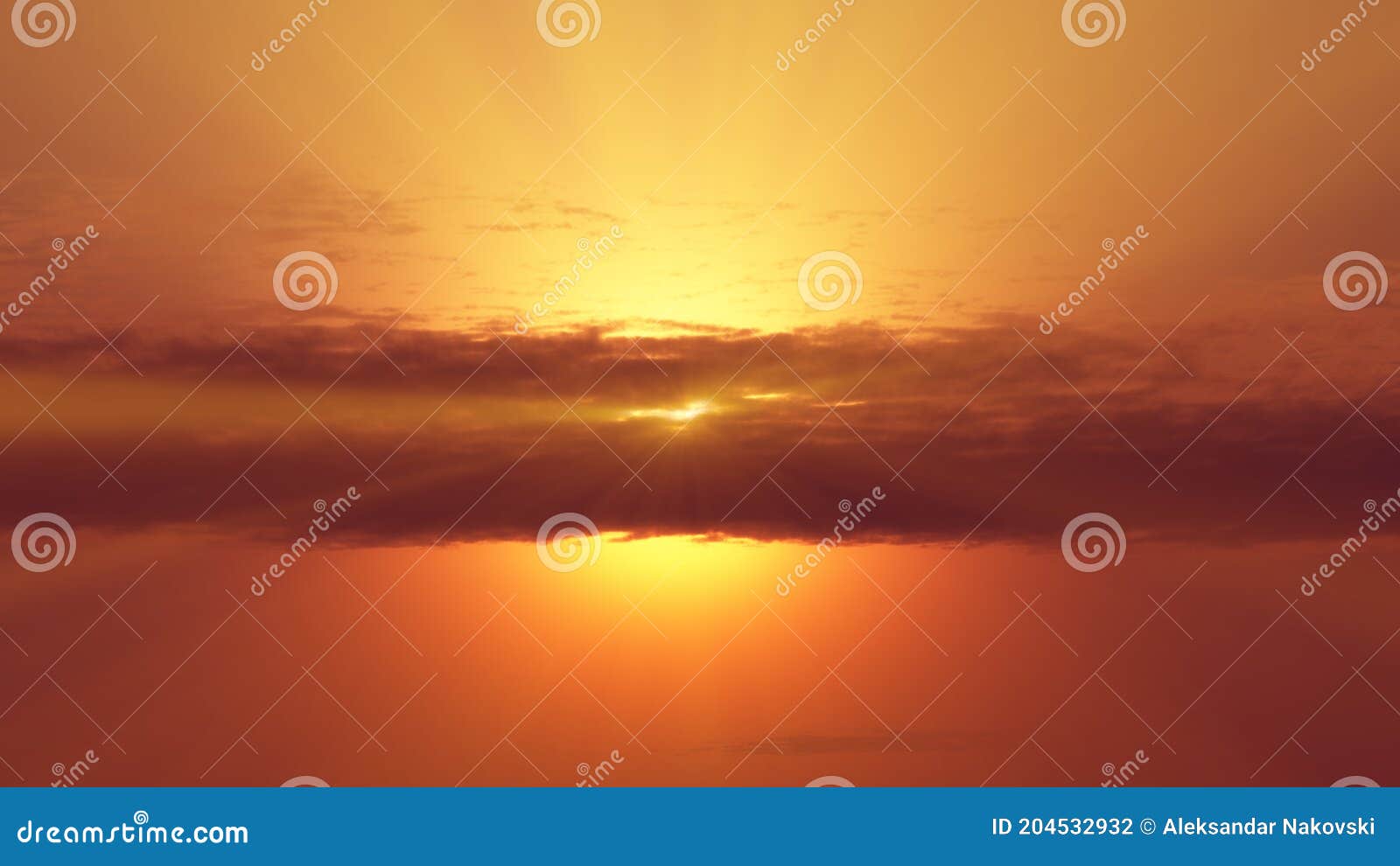 Sunset with Line Clouds Abstract Stock Illustration - Illustration of ...