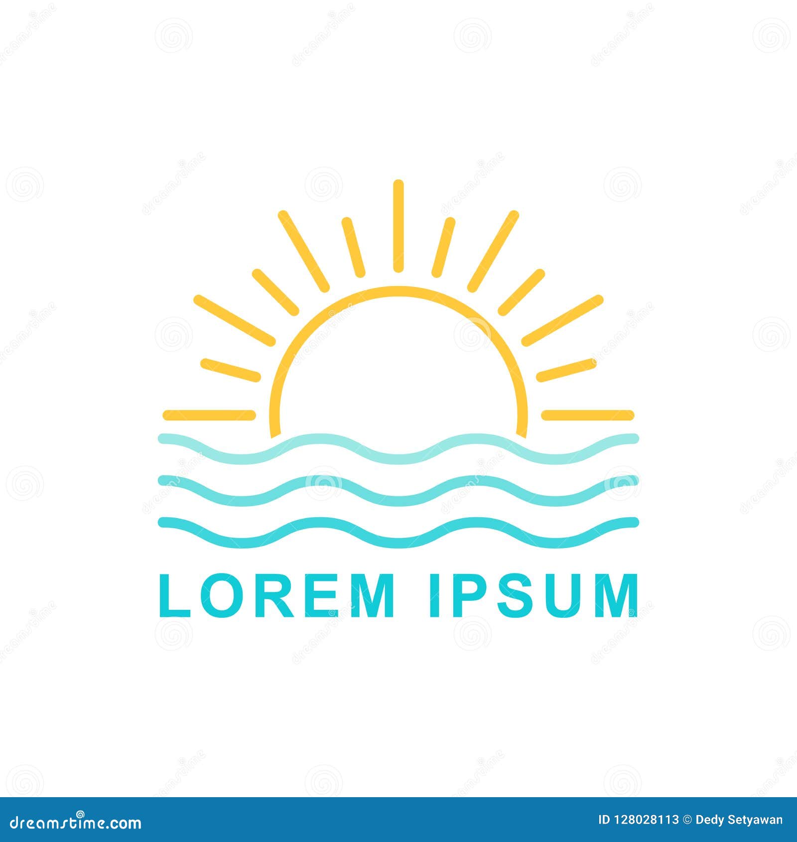 Sunset logo design stock vector. Illustration of blue - 128028113