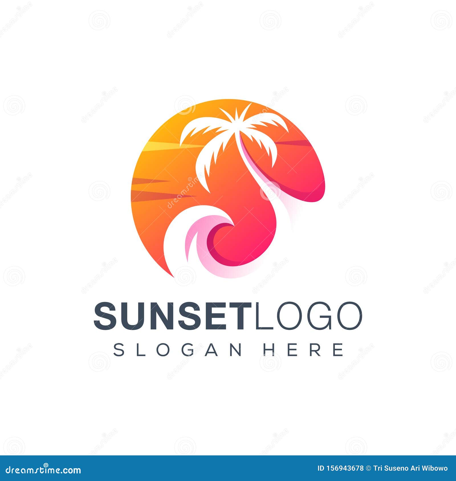 Sunset logo design vector stock vector. Illustration of beautiful ...