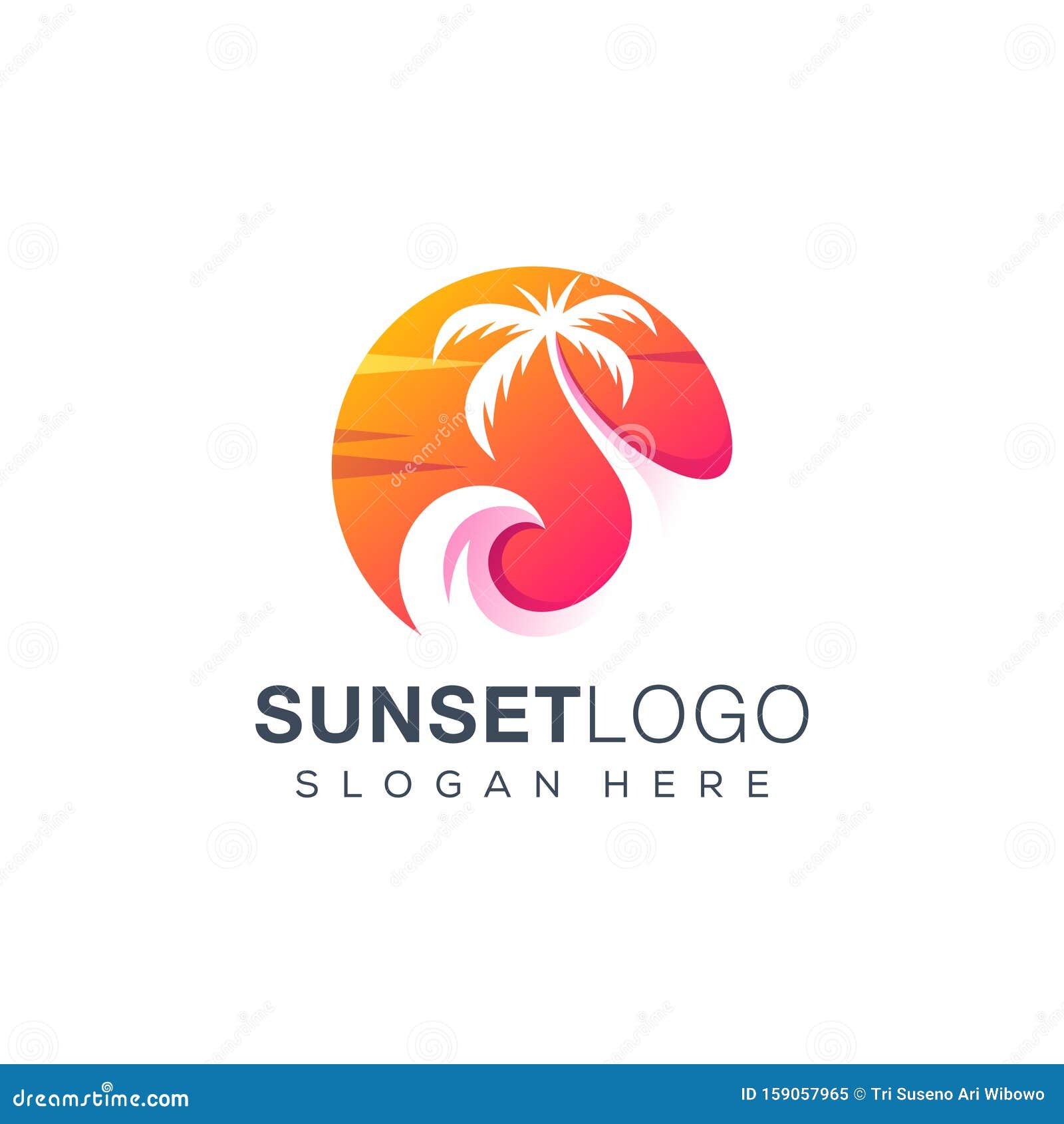 Sunset Logo Design Vector Illustration Stock Illustration ...