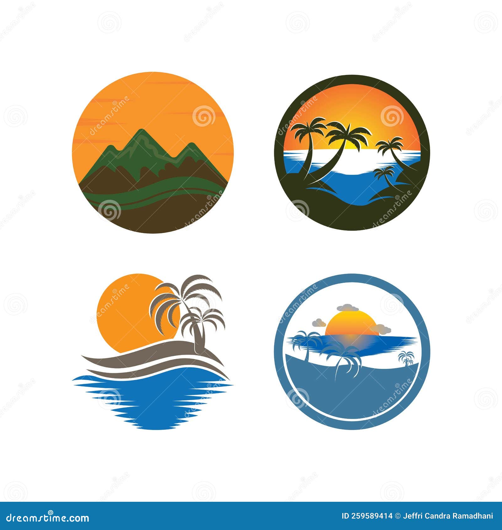 Sunset Logo Icon Design Symbol Illustration Stock Vector - Illustration ...