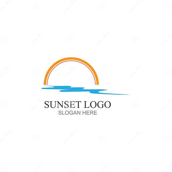 Sunset Logo Icon Vector Illustration Design Stock Vector - Illustration ...