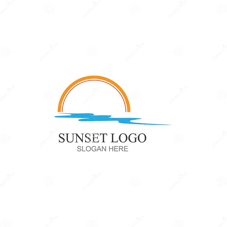 Sunset Logo Icon Vector Illustration Design Stock Vector - Illustration ...
