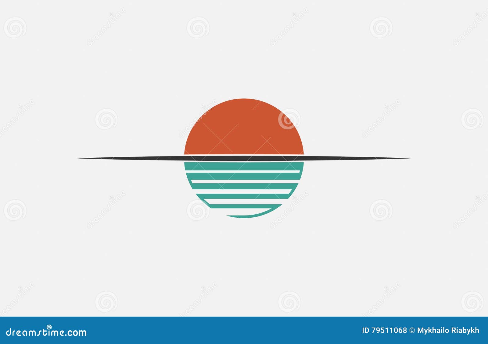 Sunset Logo. Sun Over the Water. Minimalistic Design Stock Vector ...