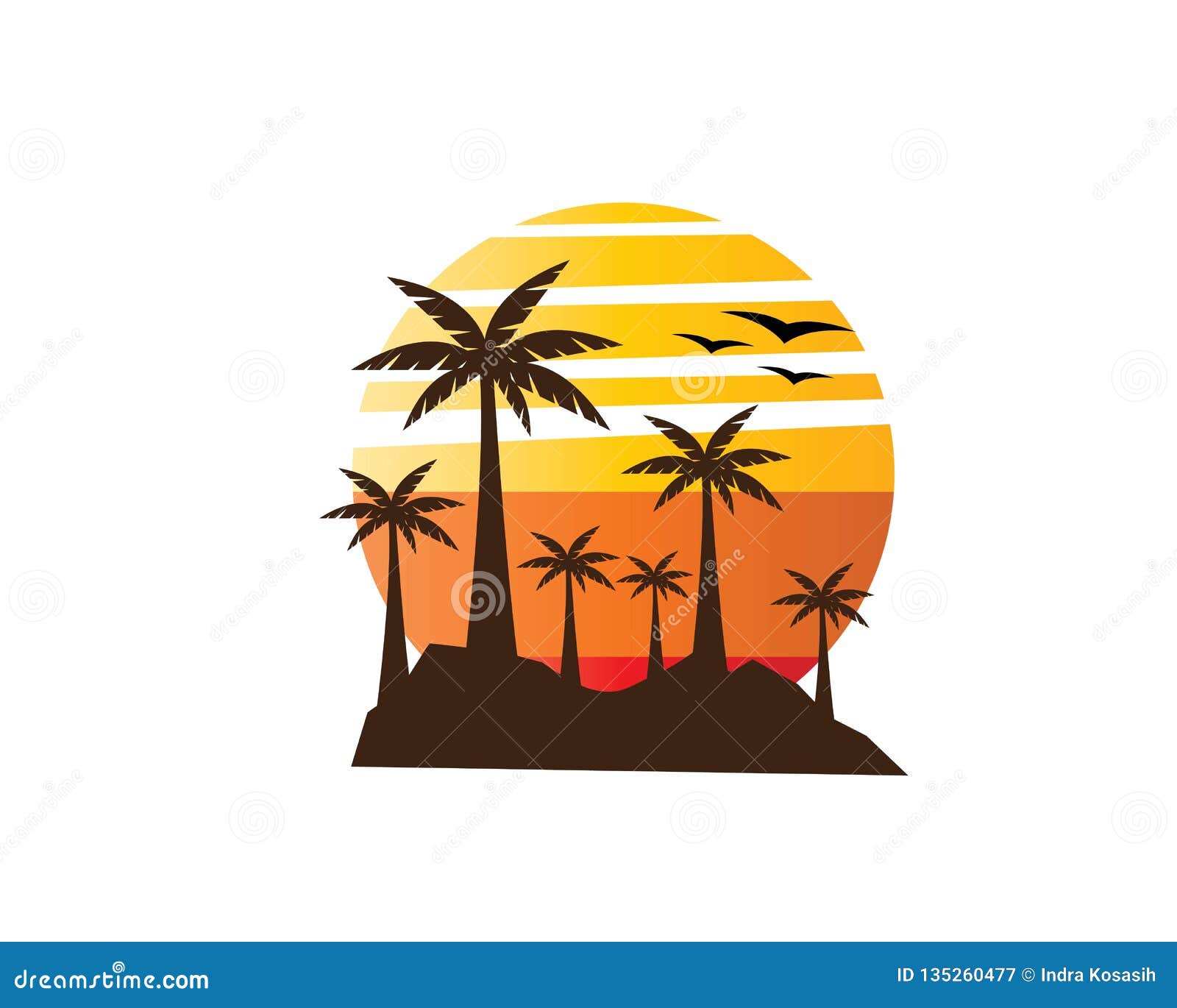 Sunset logo template stock vector. Illustration of logo - 135260477