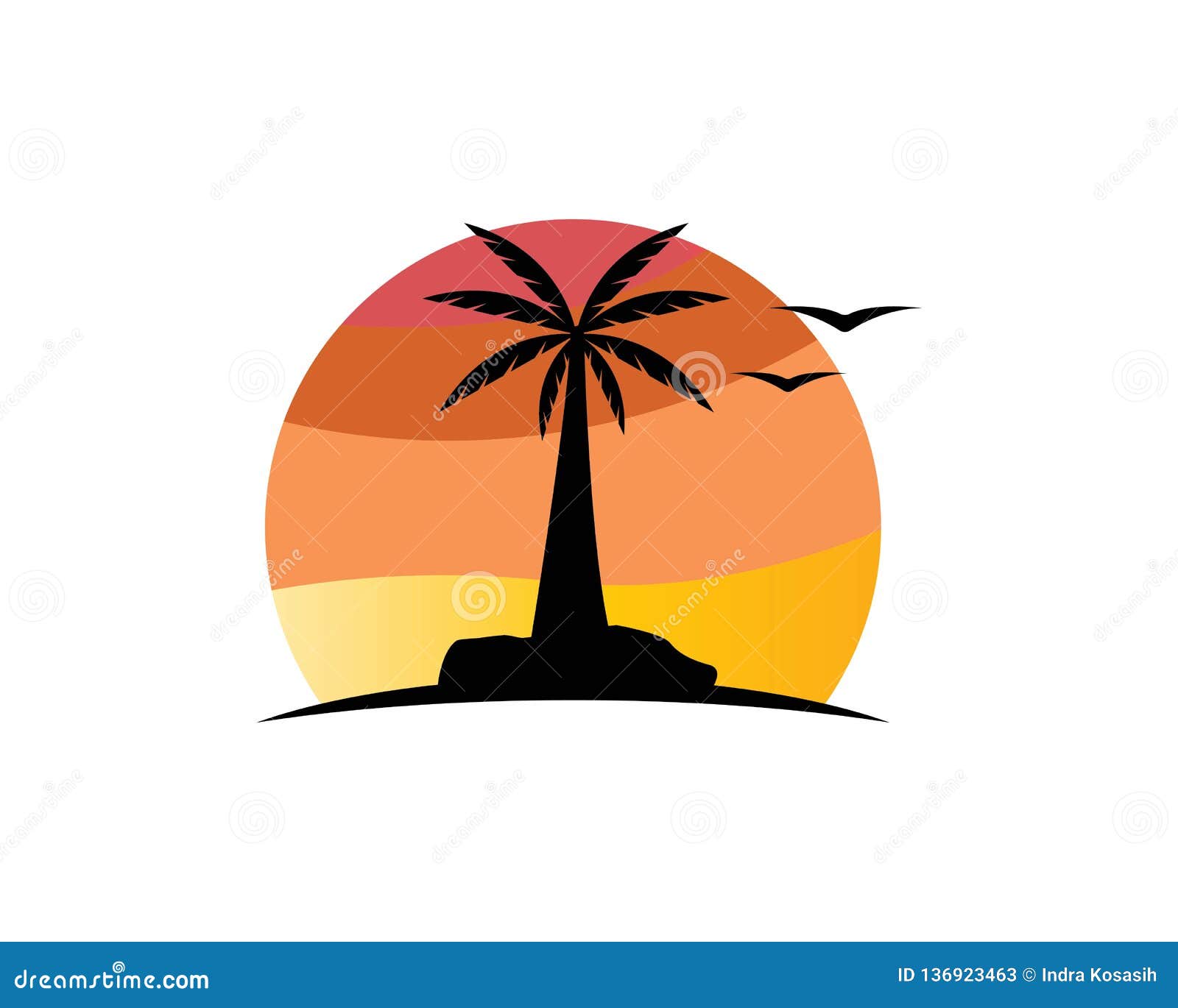 Sunset logo template stock vector. Illustration of summer - 136923463