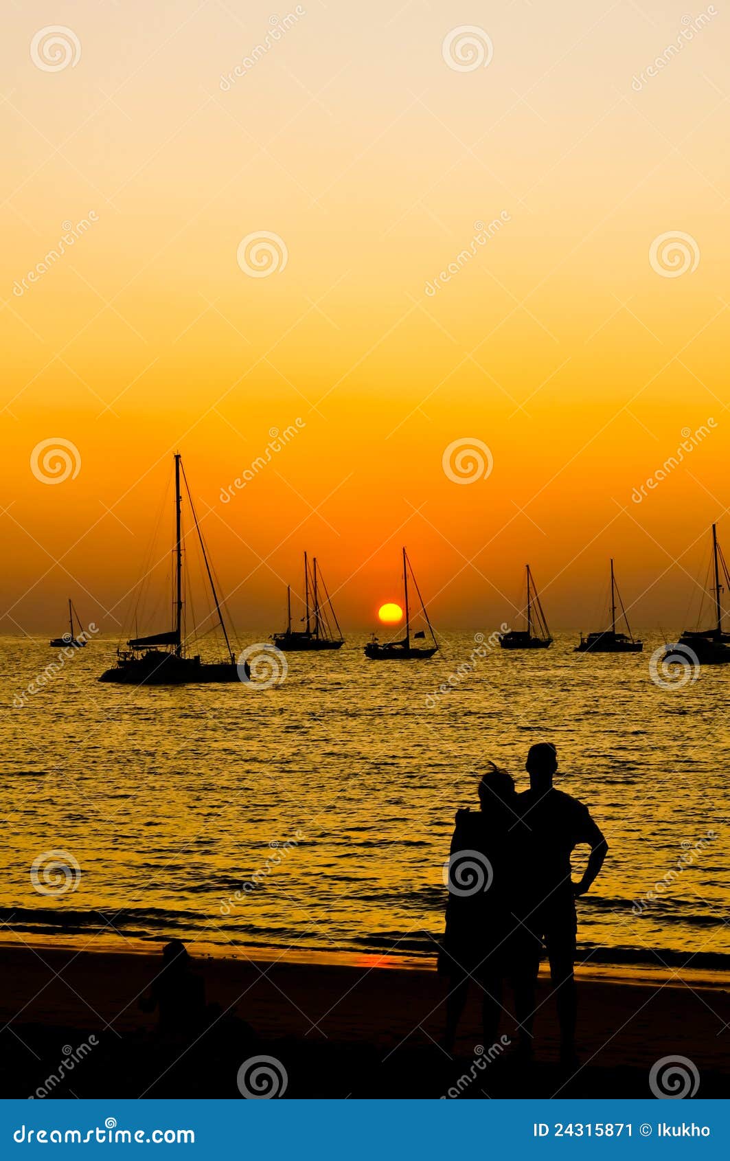 Sunset with lover. stock image. Image of destination - 24315871