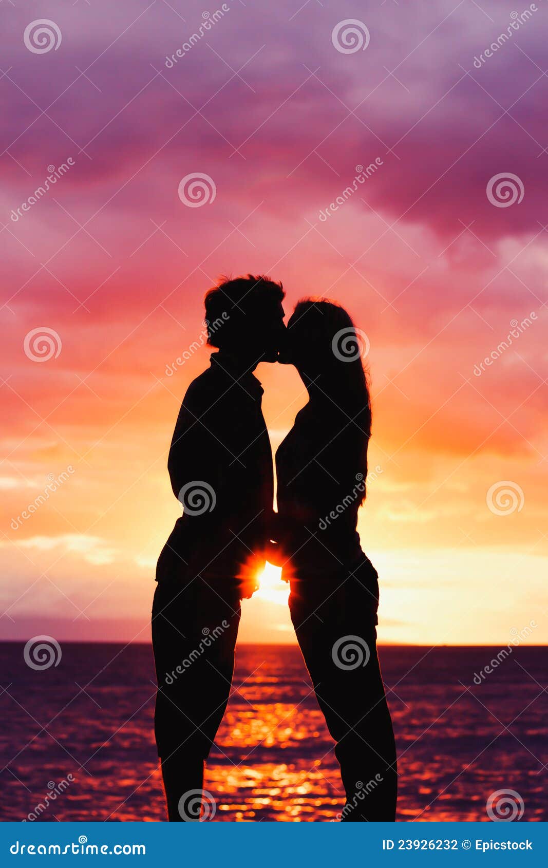 Sunset Lovers stock photo. Image of black, evening, pleasure - 23926232