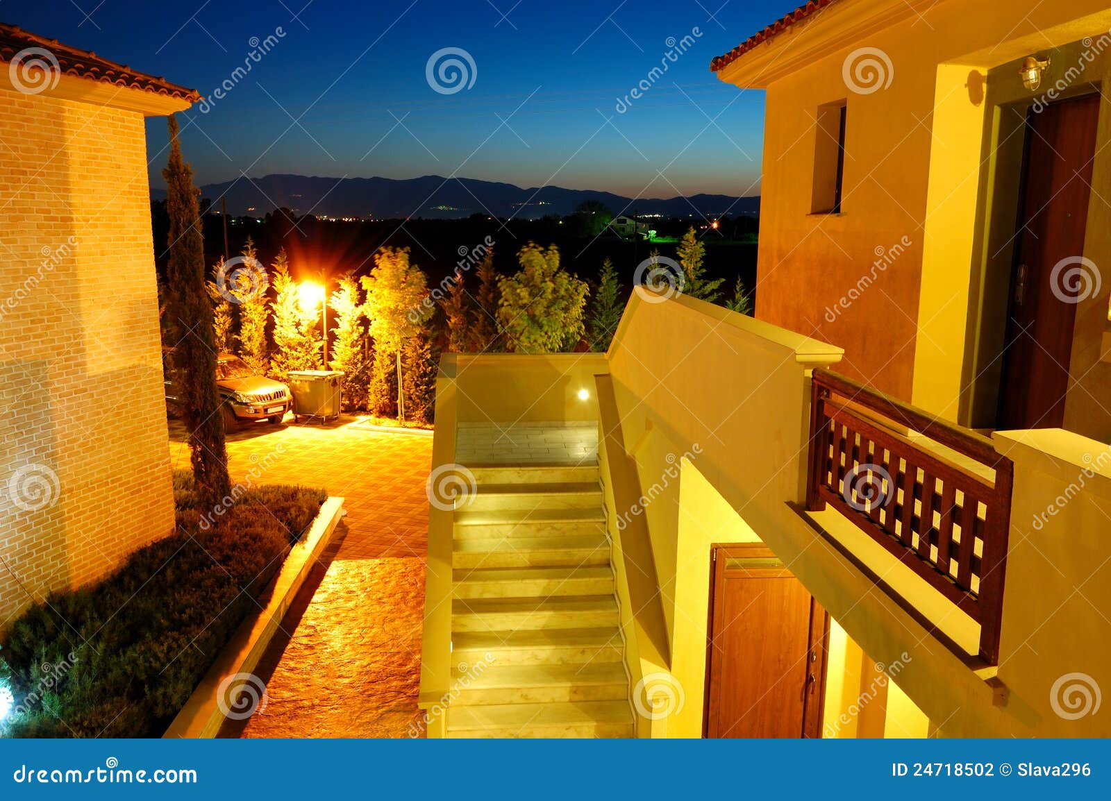 Sunset and the Luxury Villas Stock Photo - Image of travel, house: 24718502