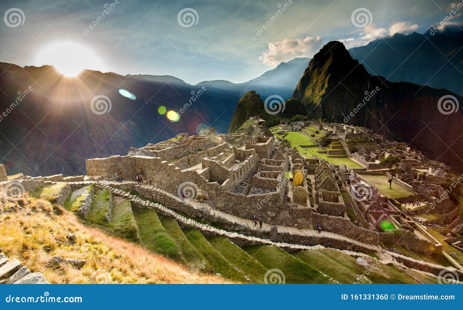 Sunset of Machu Picchu City of Inca Stock Photo - Image of mountains ...