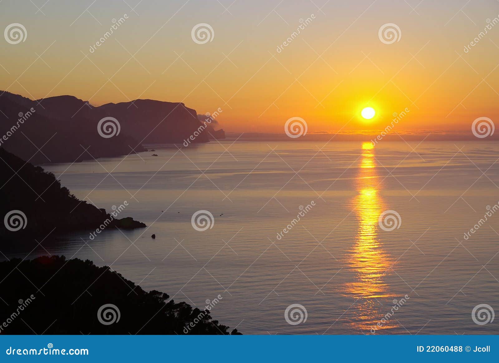 Sunset in Majorca stock photo. Image of night, dusk, beauty - 22060488