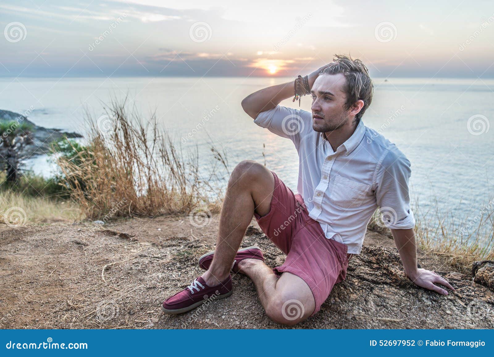 In the sunset stock photo. Image of hair, male, caucasian - 52697952