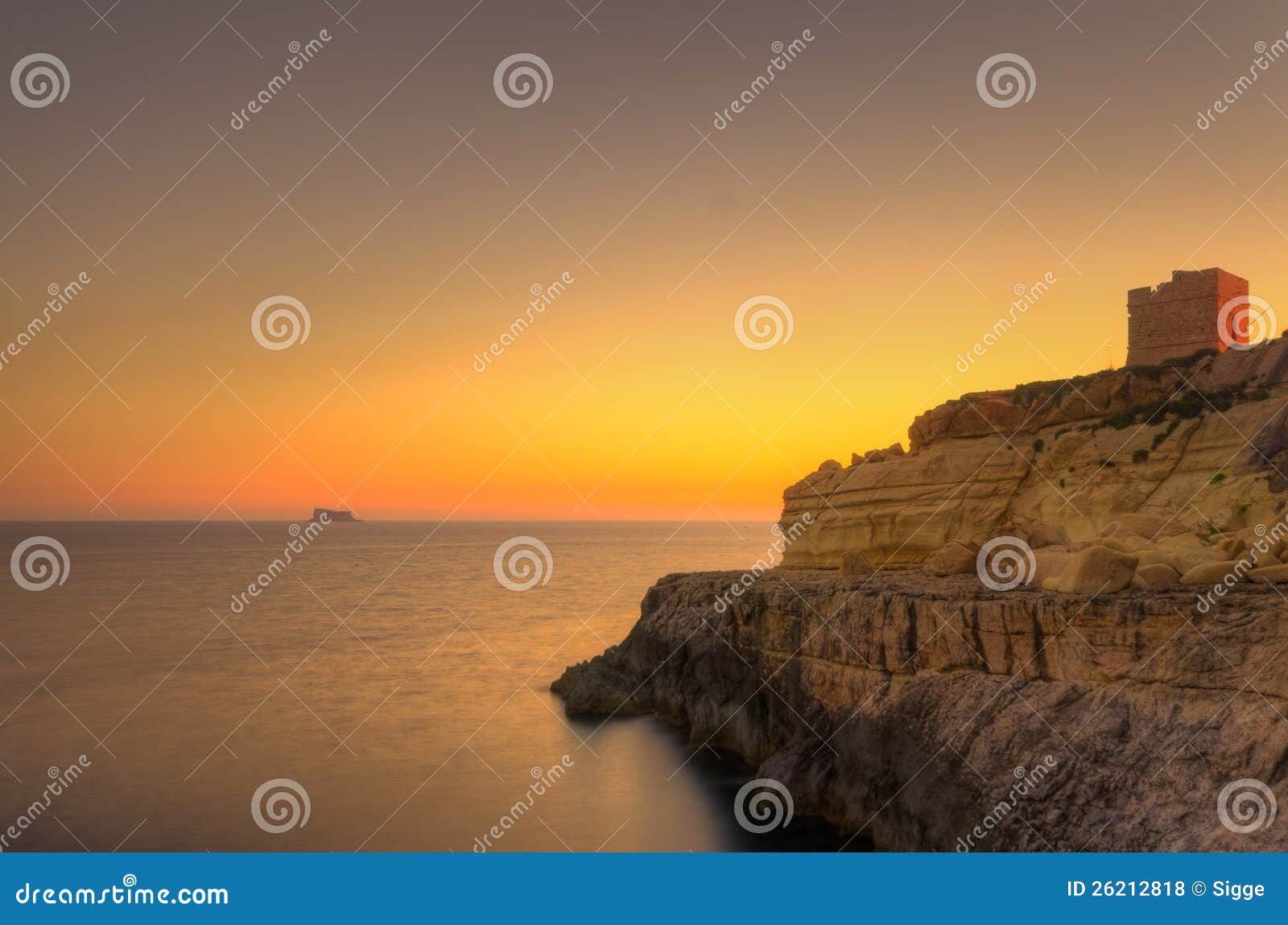 Sunset in Malta stock photo. Image of blue, filfla, coastline - 26212818