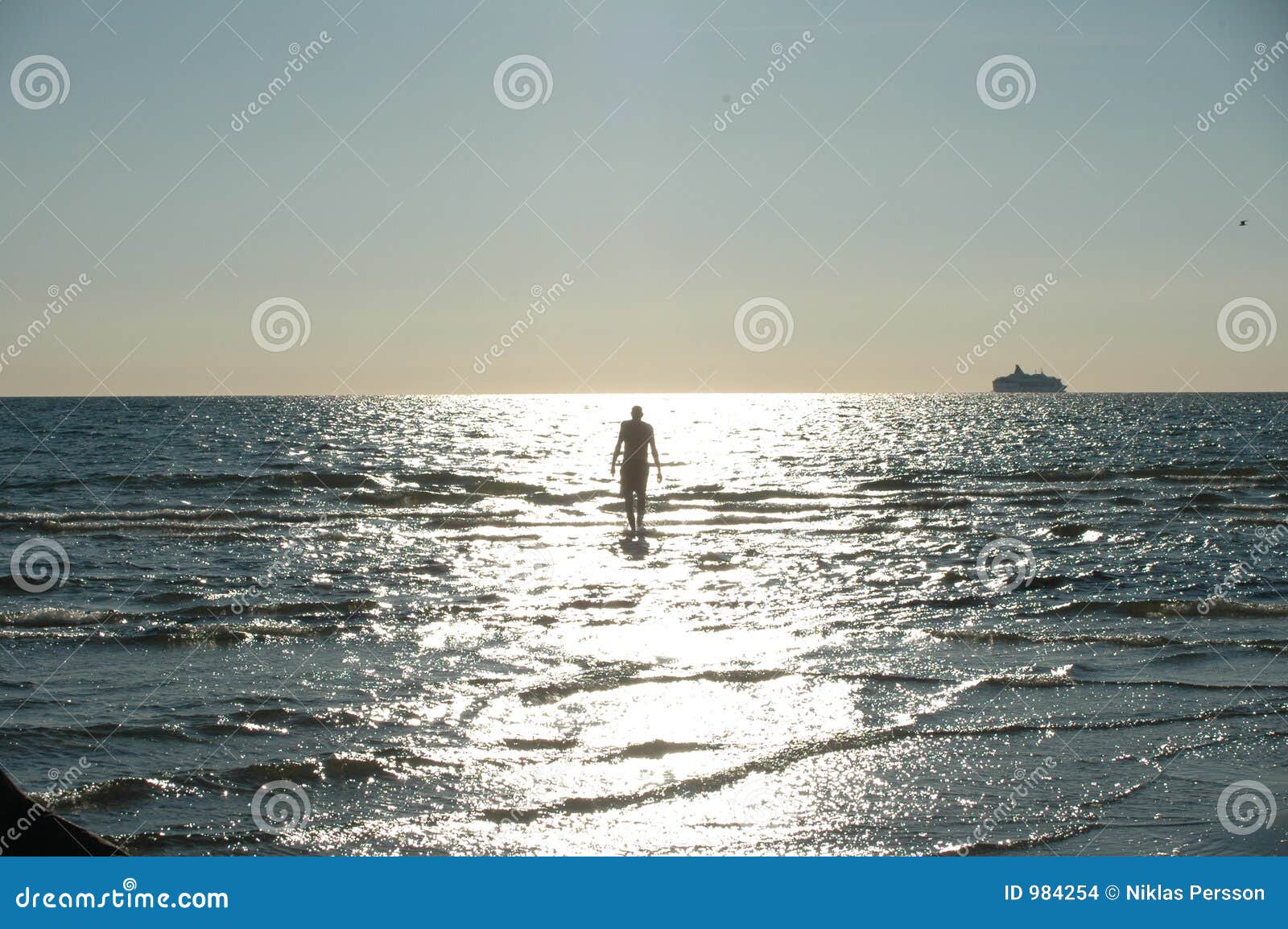 Sunset with man stock photo. Image of sweden, beach, sunset - 984254