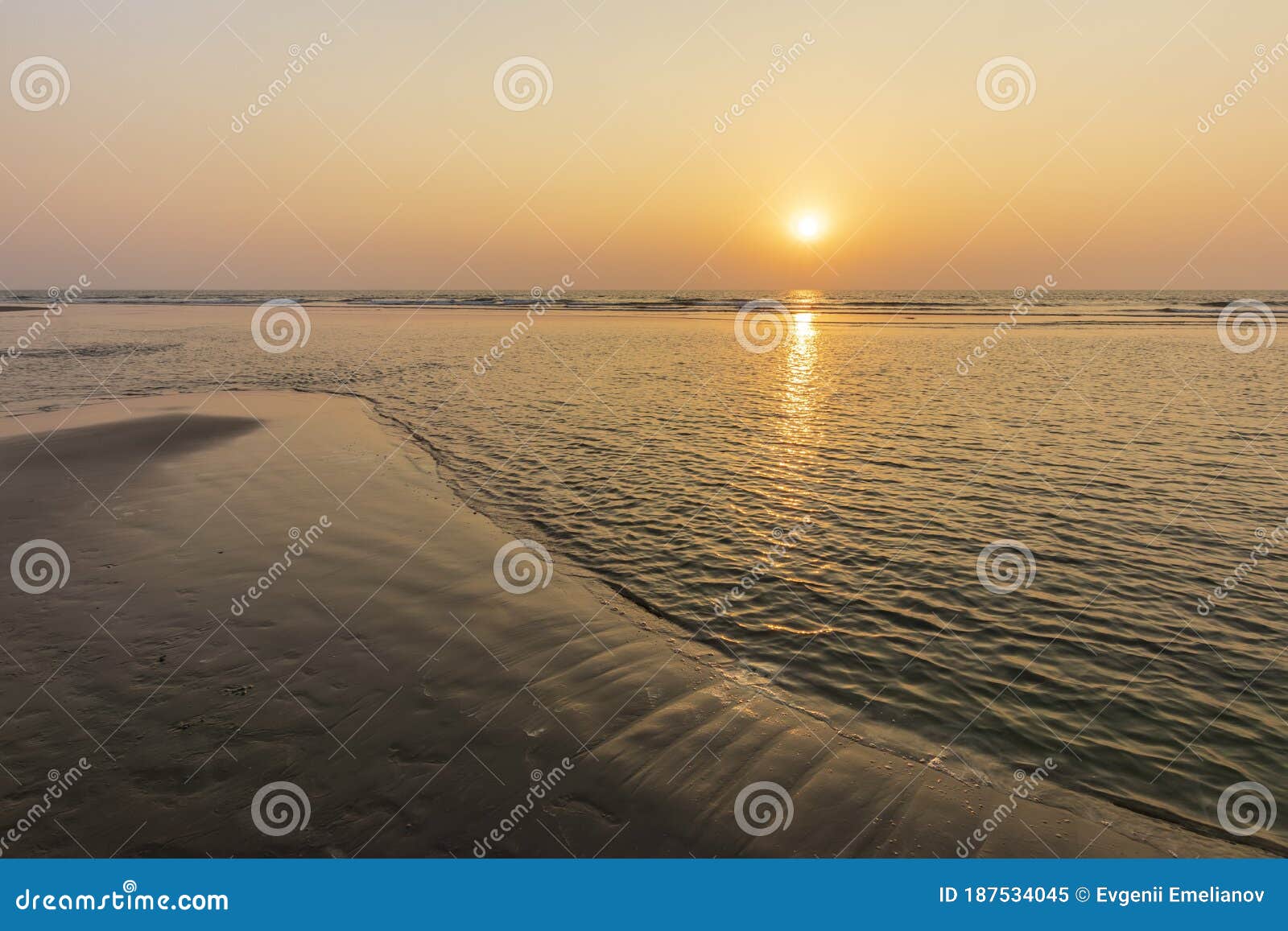Sunset on Mandrem Beach in Goa, India Stock Image - Image of holiday ...