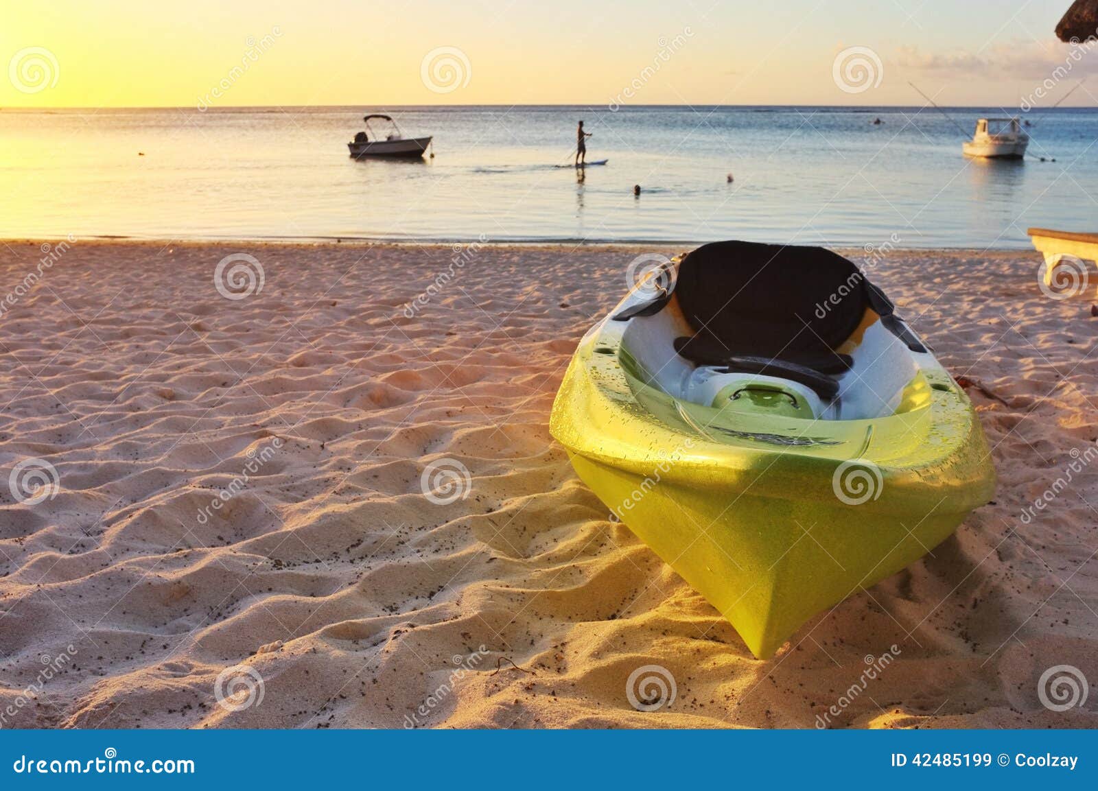 Sunset of Mauritius Beach stock image. Image of light - 42485199