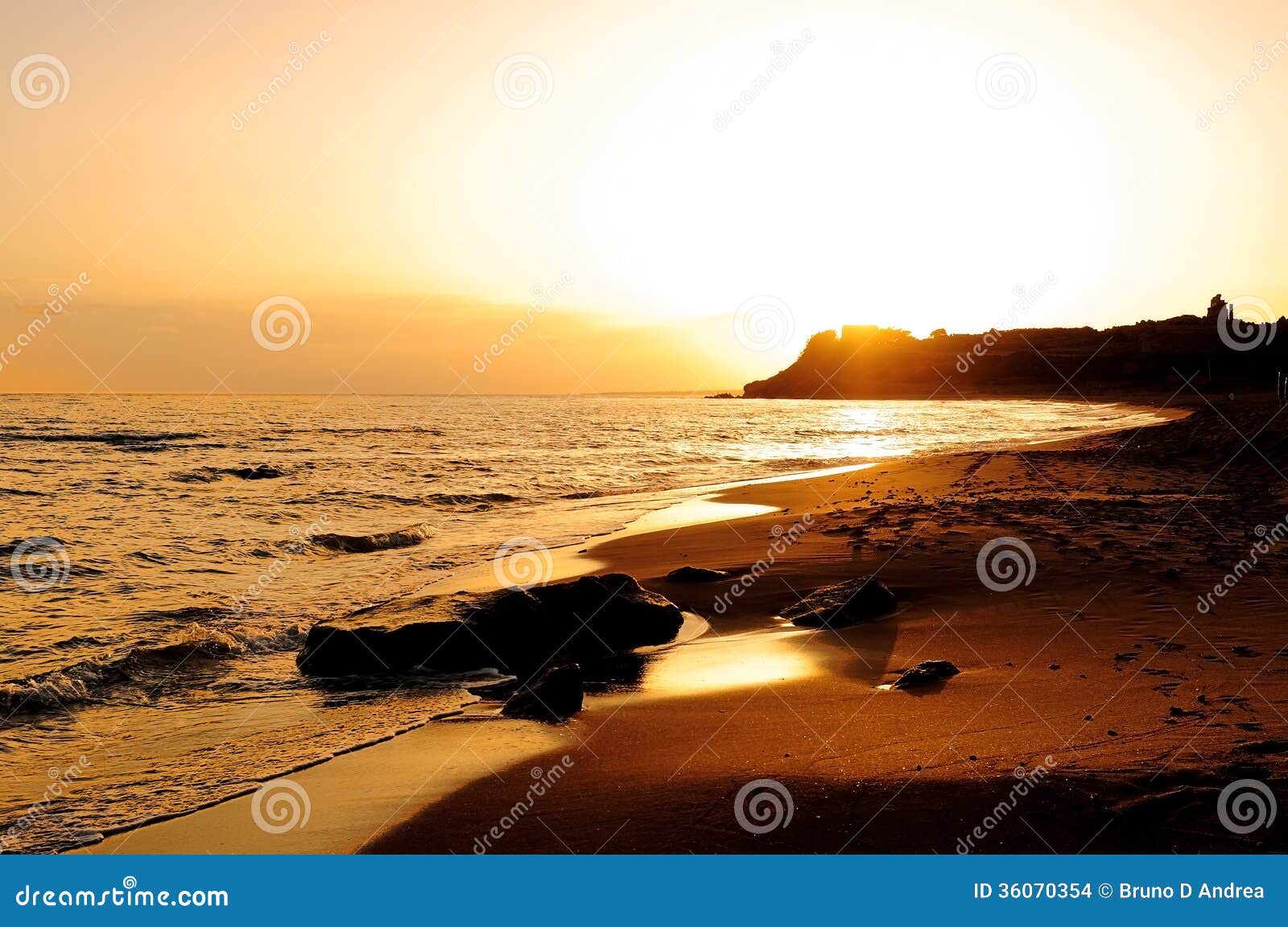 Sunset on Mediterranean Sea Stock Photo - Image of nature, warm: 36070354