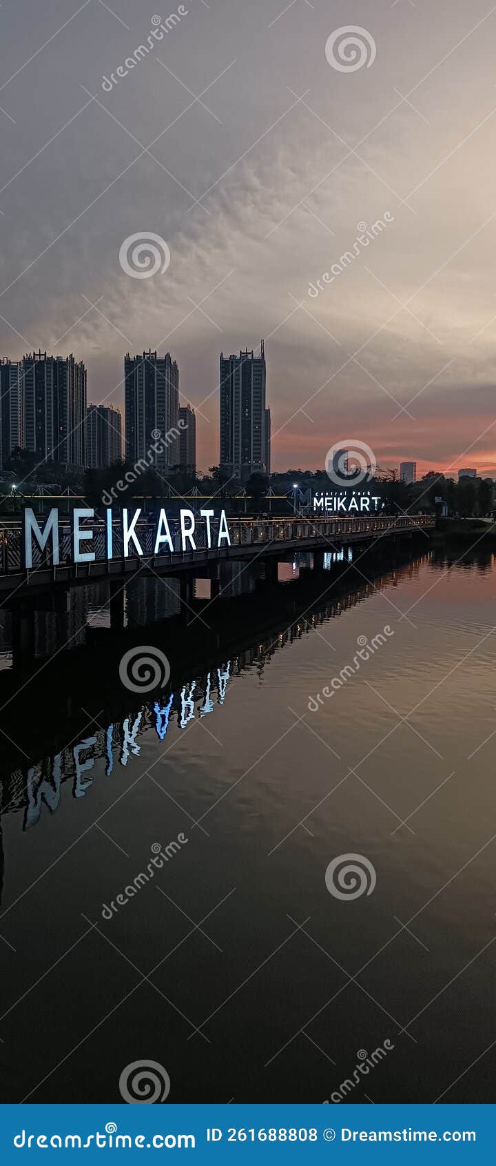 Sunset at Meikarta editorial stock photo. Image of landmark - 261688808
