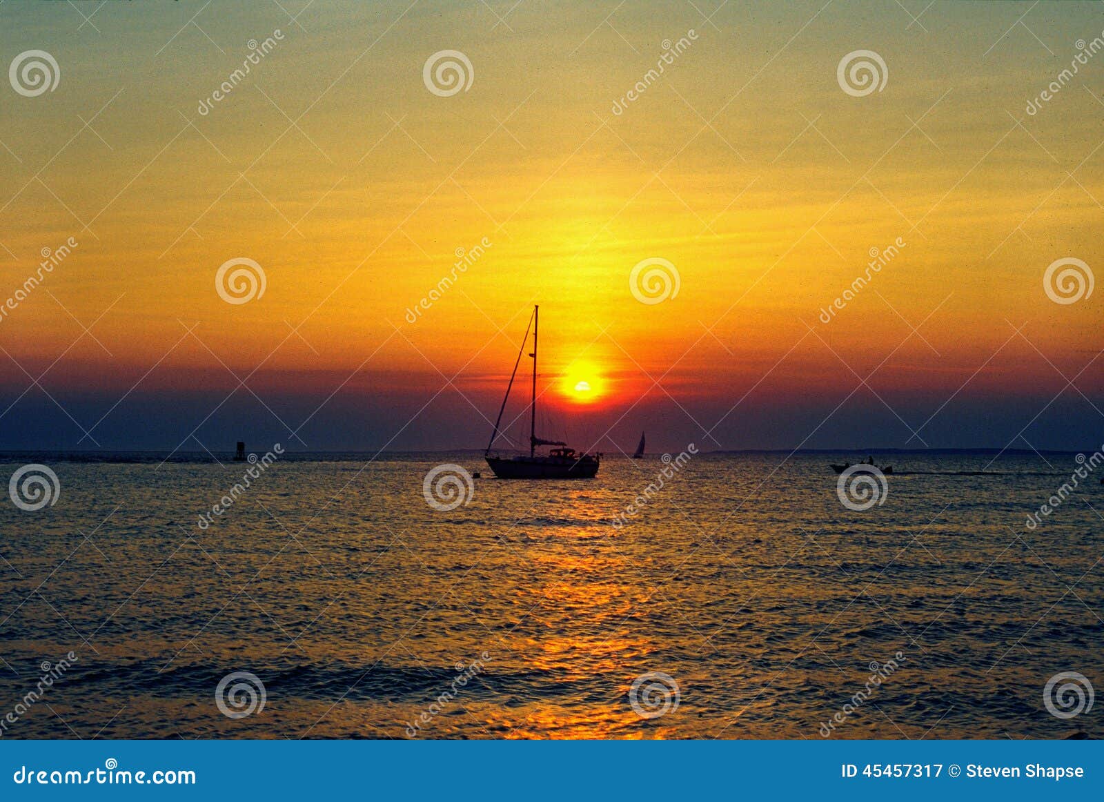 Sunset at Menemsha02 stock image. Image of calm, landscape - 45457317