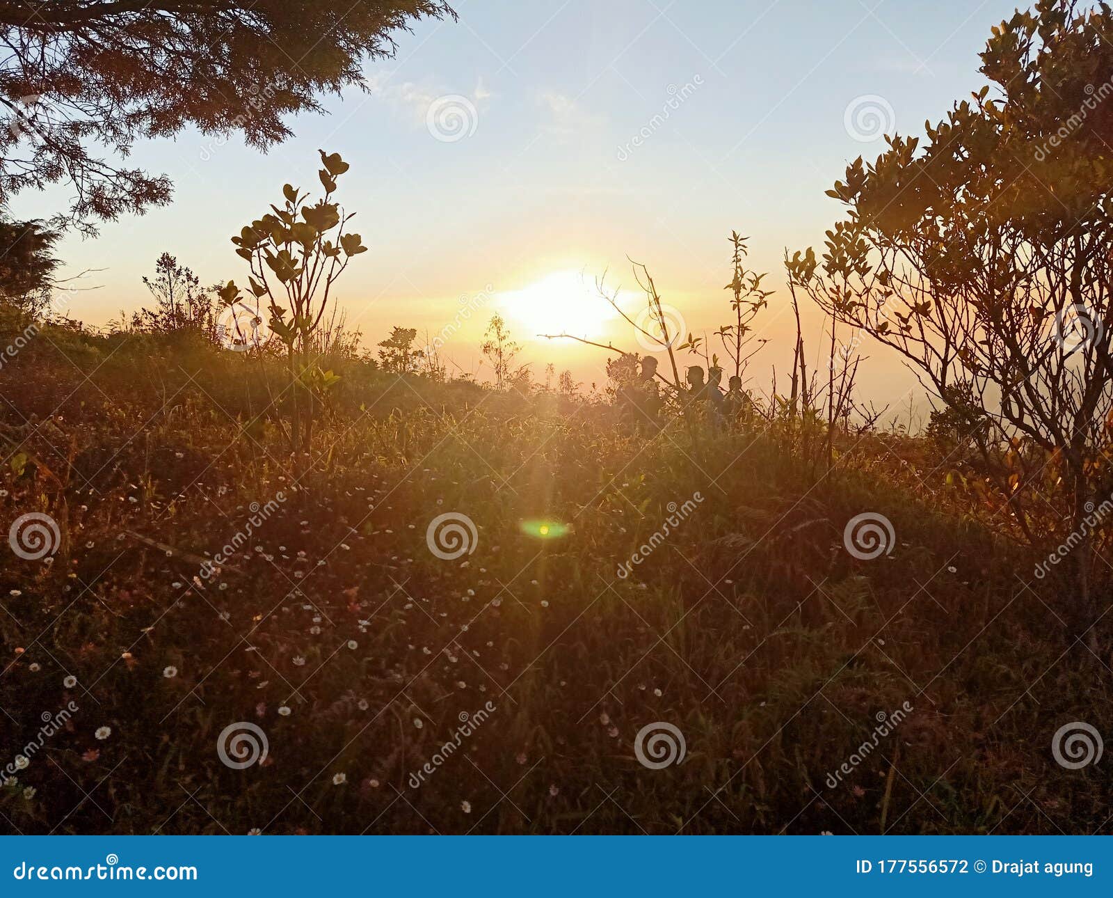 Sunset of the Merbabu Mountain Stock Photo - Image of sunset, morning ...
