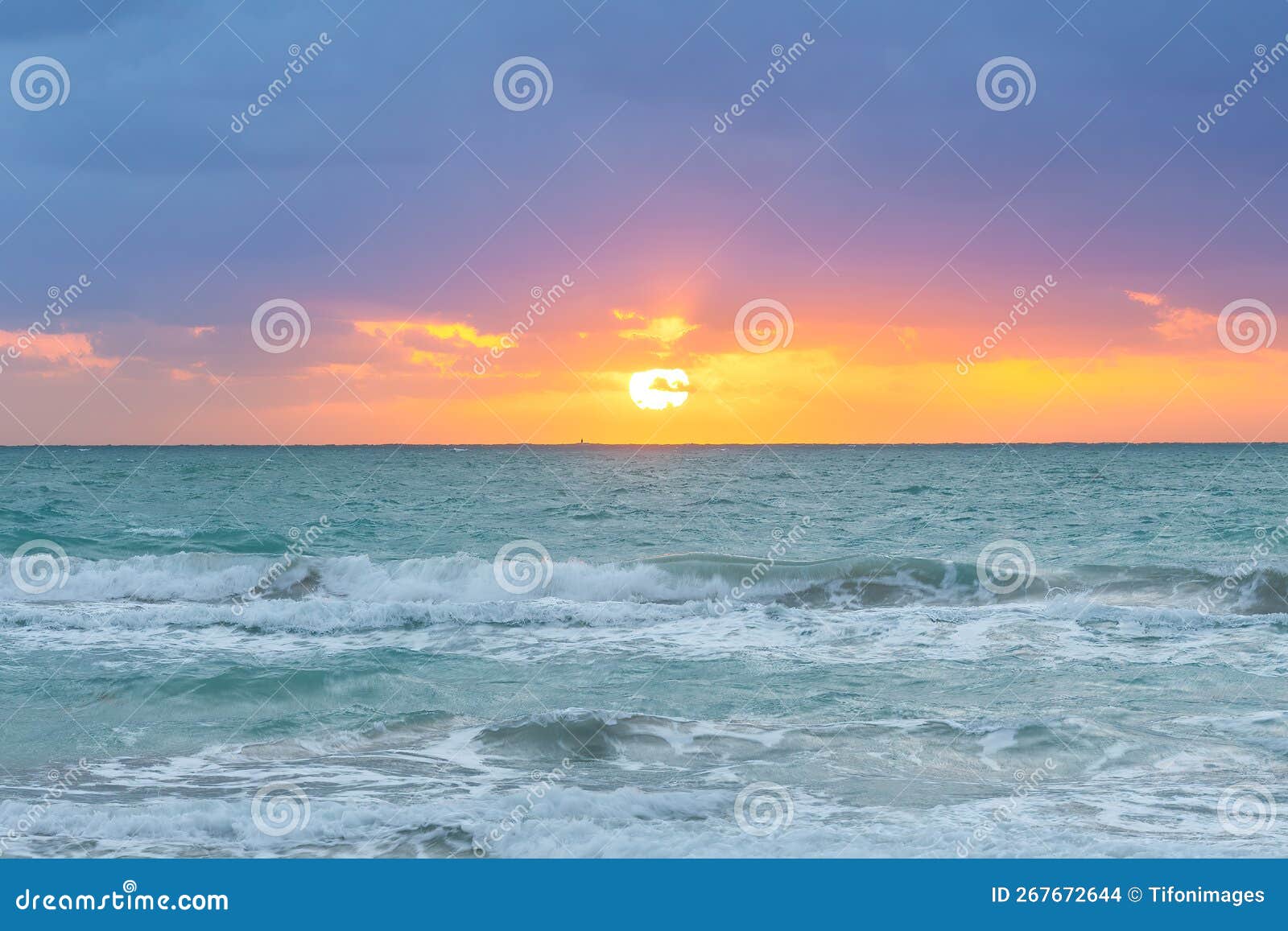 Sunset in Miami Beach stock photo. Image of cloudy, east - 267672644