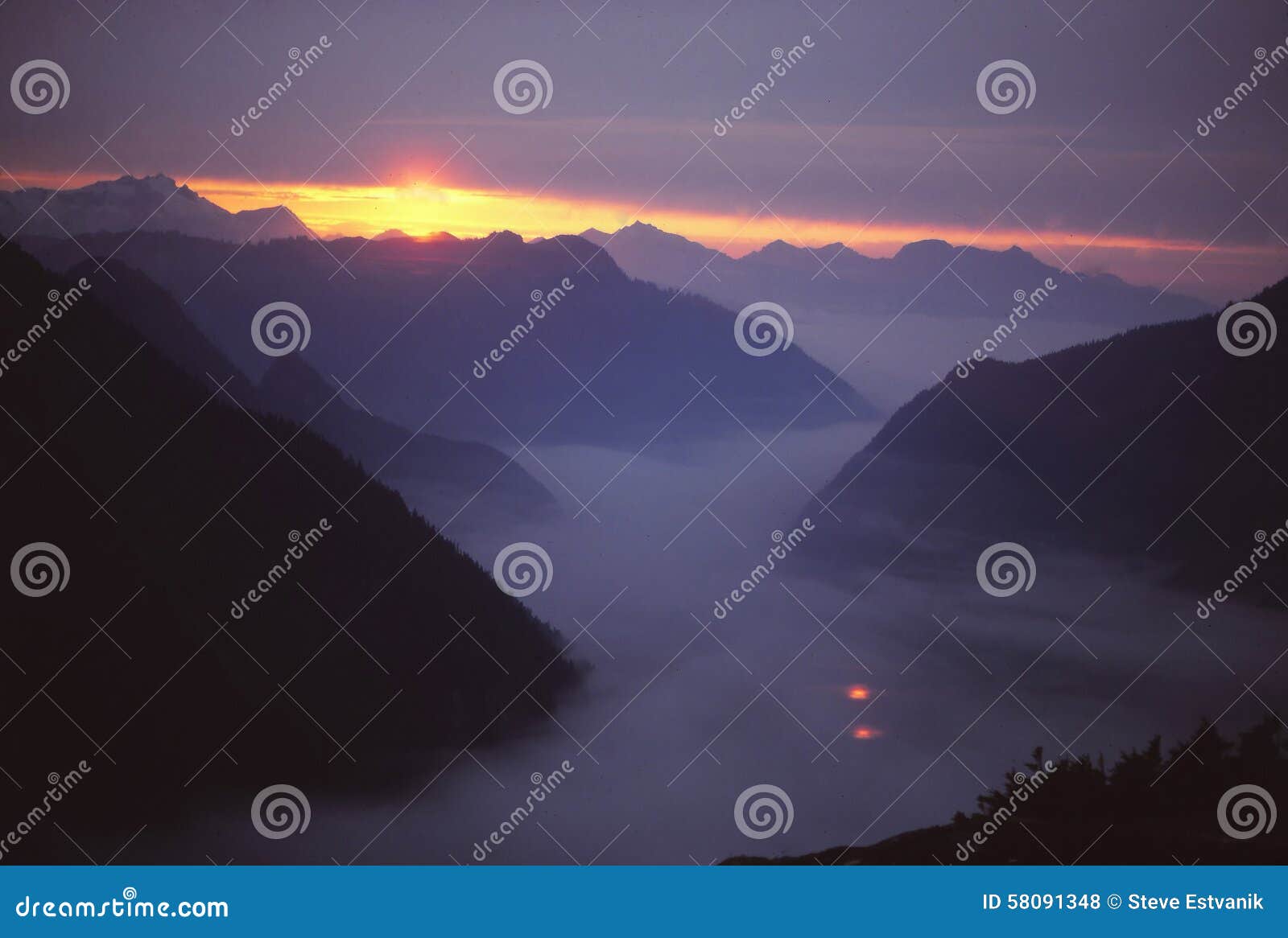 Sunset, Middle Fork Cascade River Stock Photo - Image of washington ...