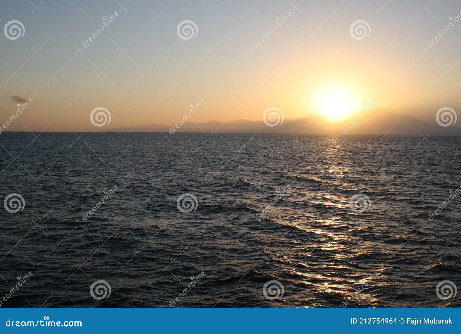 Sunset in the Middle of Sea View Stock Photo - Image of sunset, animal ...