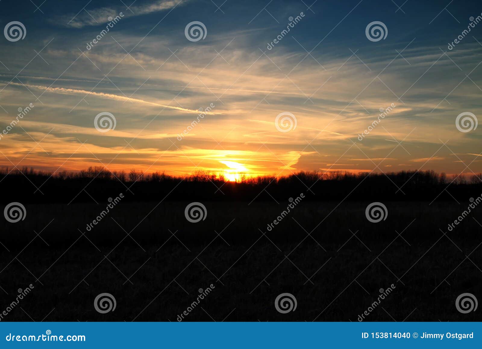 Sunset in Minnesota on a Fall Evening Stock Photo - Image of blue ...