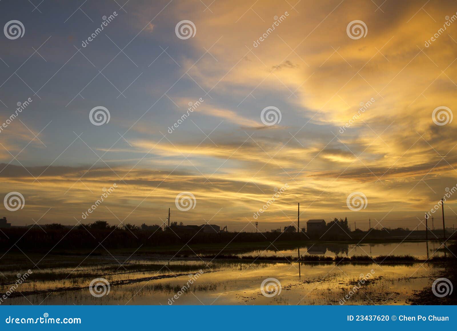 Sunset with Mirror Reflection Stock Photo - Image of lake, dusky: 23437620