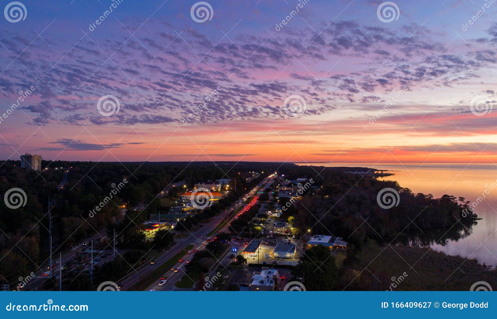 Sunset on Mobile Bay Alabama Stock Image - Image of coast, mobile ...
