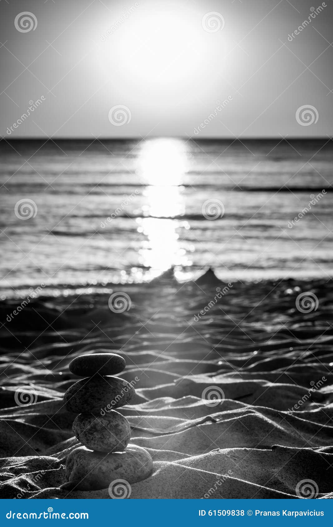 Sunset monochrome stock photo. Image of karkle, lithuania - 61509838