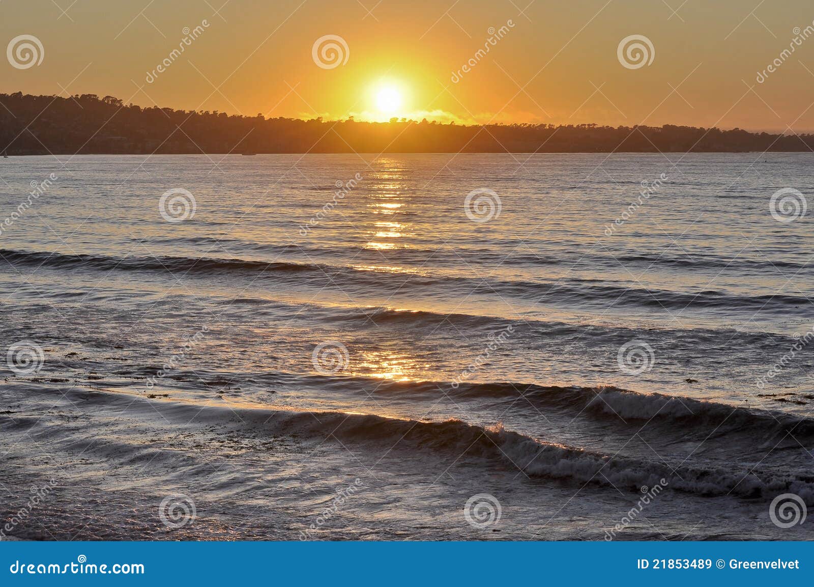Sunset Monterey Bay California Stock Image - Image of monterey ...