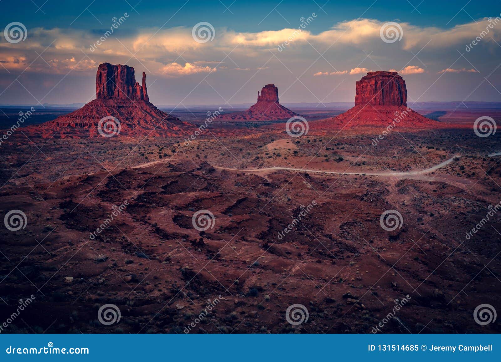 Sunset Lights Up the Buttes, Monument Valley, Arizona Stock Image ...