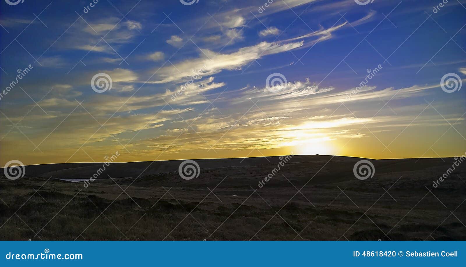 Sunset moors stock photo. Image of sunset, whispy, hills - 48618420