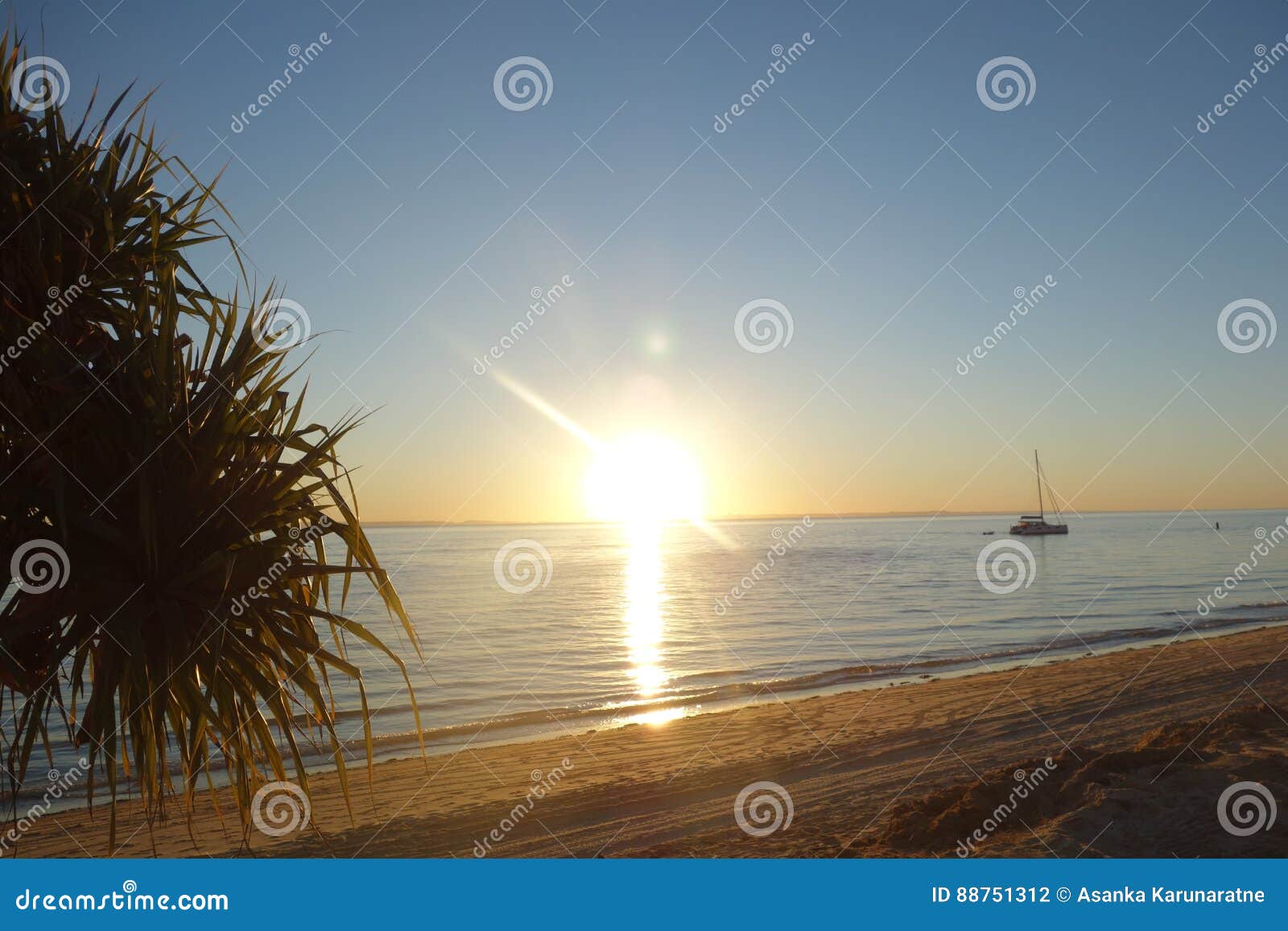 Sunset at Moreton Island stock photo. Image of clear - 88751312