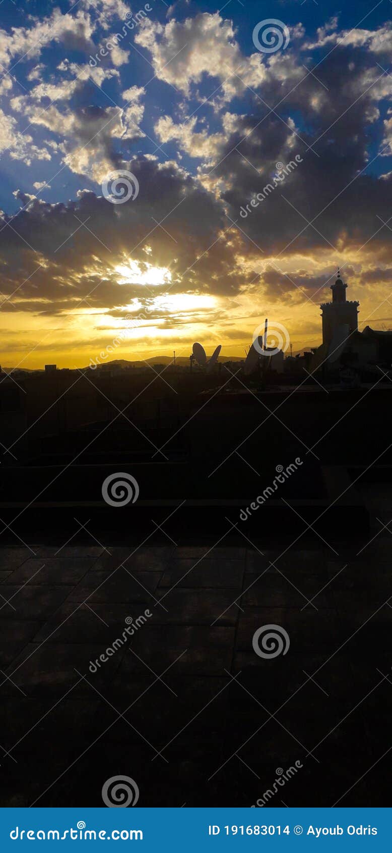 Sunset in morocco stock photo. Image of landscape, skyline - 191683014