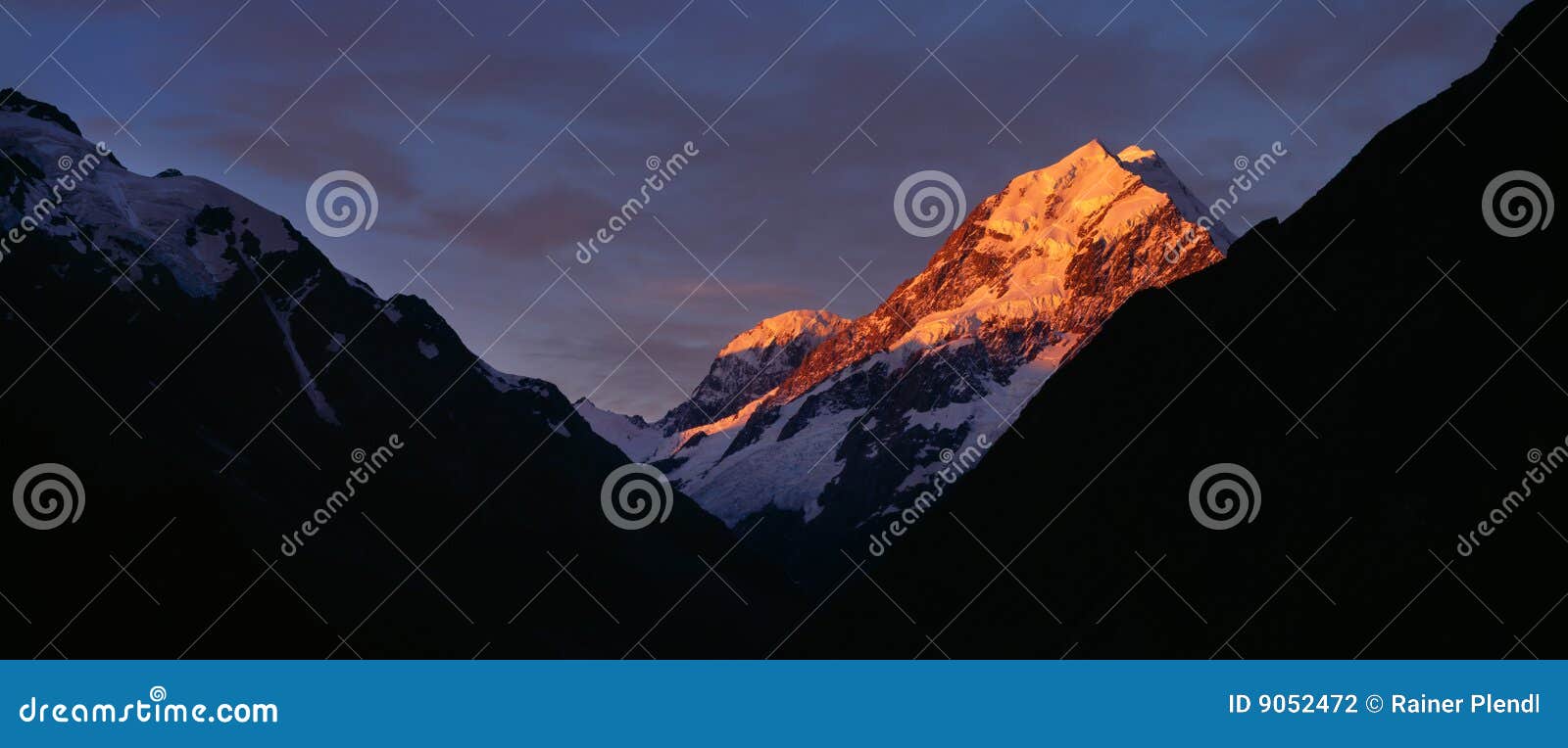 Sunset on Mount Cook stock photo. Image of melting, cook - 9052472