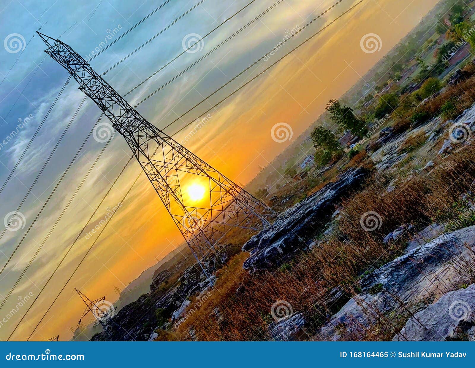 Sunset at Mountain and Beautiful Pic Timing Stock Image - Image of ...