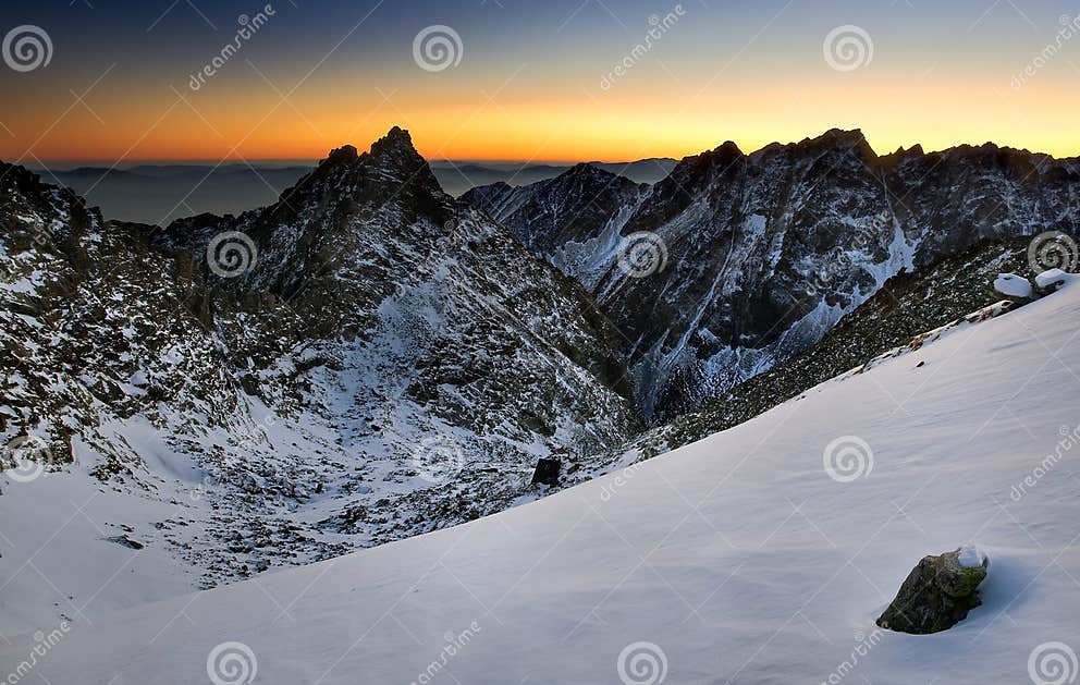 Sunset in Mountain High Tatras Stock Image - Image of color, beautiful ...