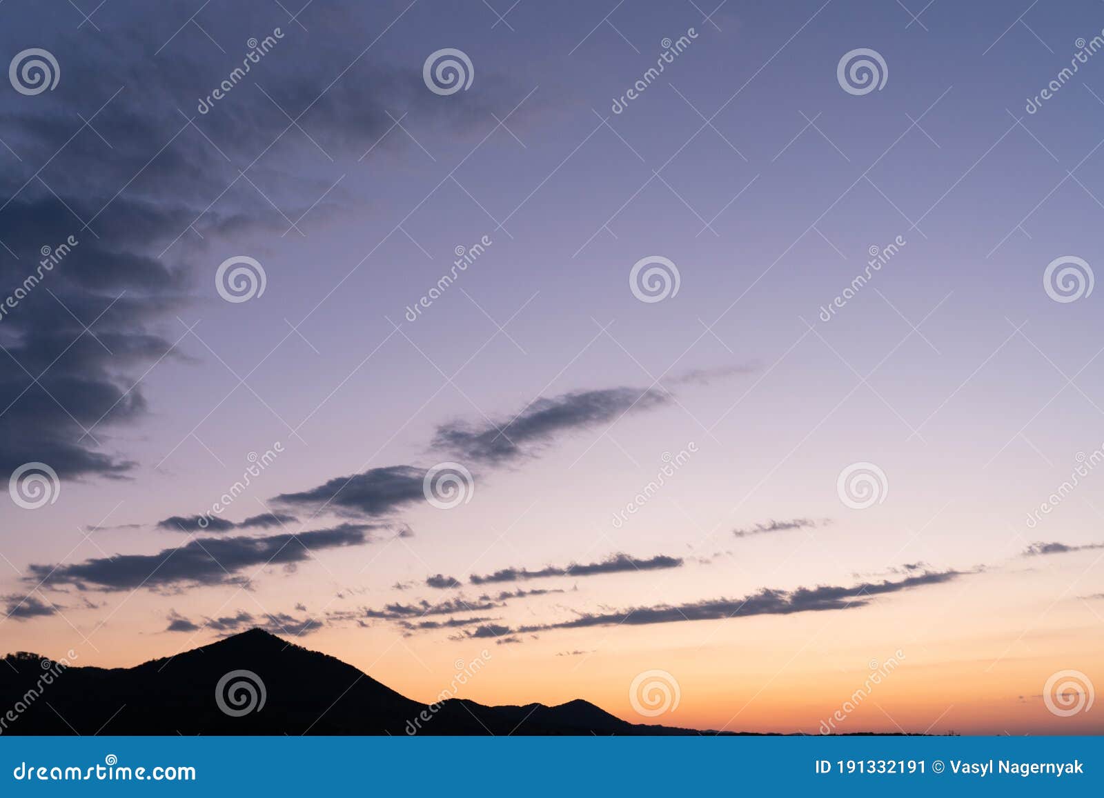 Sunset Mountain Peaks Sky Panorama. Mountain Peaks Sunset View Stock ...
