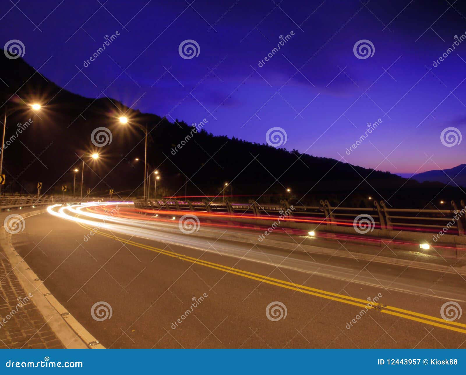Sunset and mountain road stock image. Image of ecology - 12443957