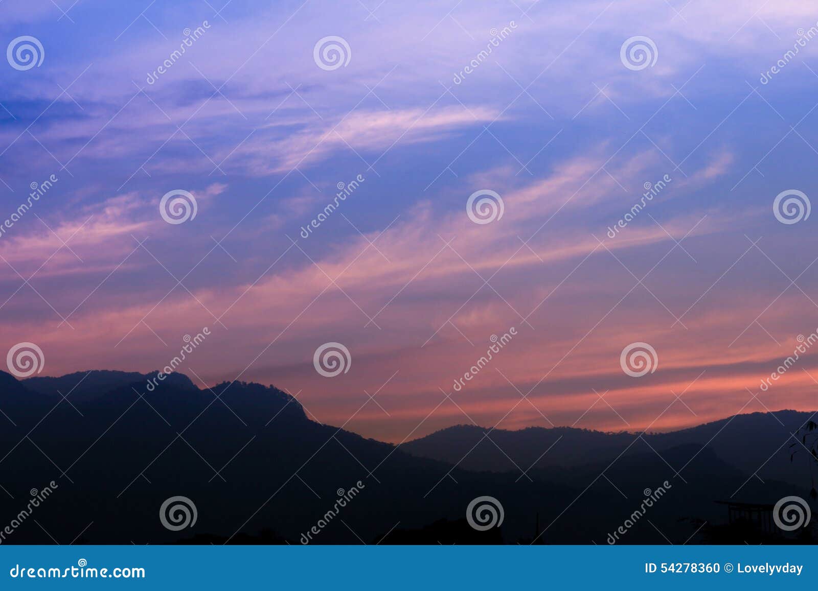 Sunset mountain and sky. stock photo. Image of outdoors - 54278360