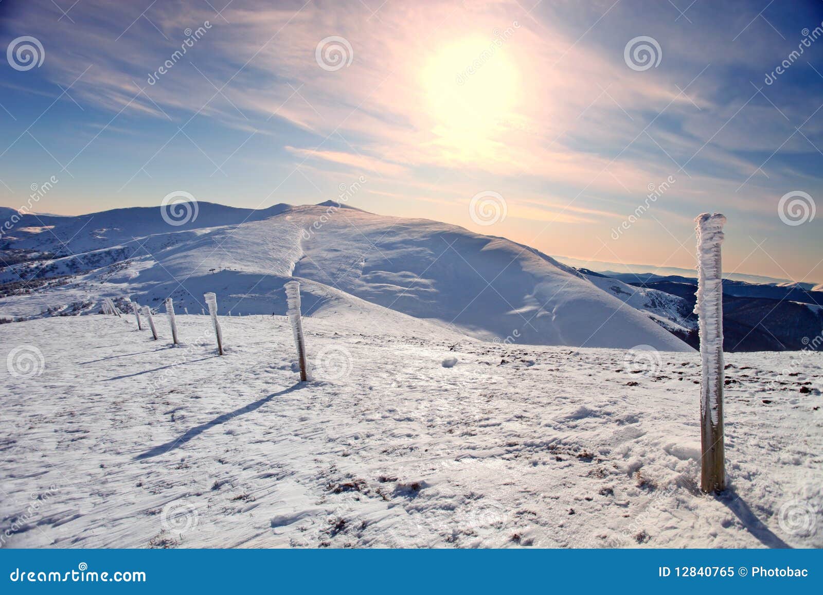 Sunset on the mountain top stock image. Image of horizon - 12840765