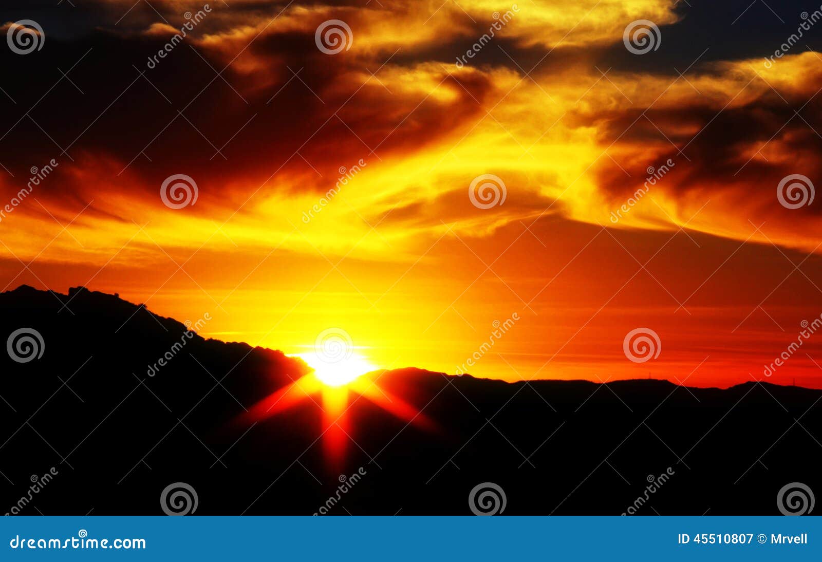 Sunset on the mountain stock image. Image of travel, clouds - 45510807