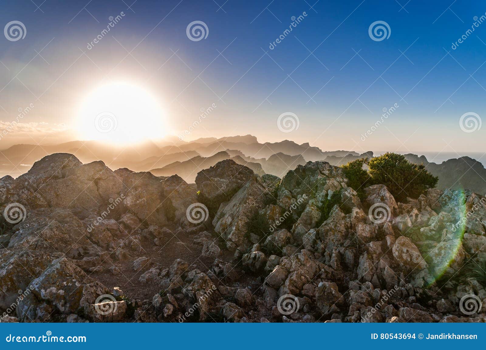 Sunset in the Mountains of Majorca, Cap Formentor Stock Photo - Image ...