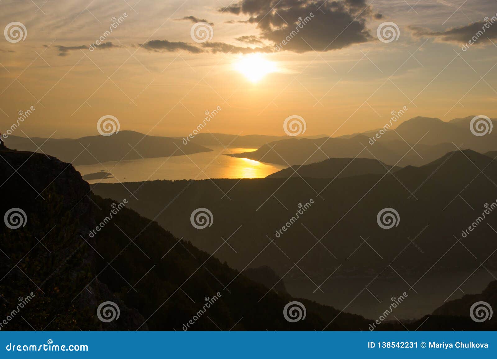 Golden Sunset in the Mountains, Montenegro Stock Image - Image of ...