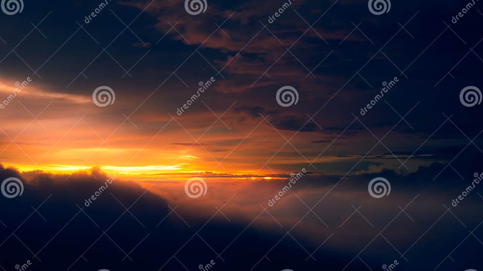 Sunset in the Mountains, Mount Merapi is the Most Active Volcano Stock ...