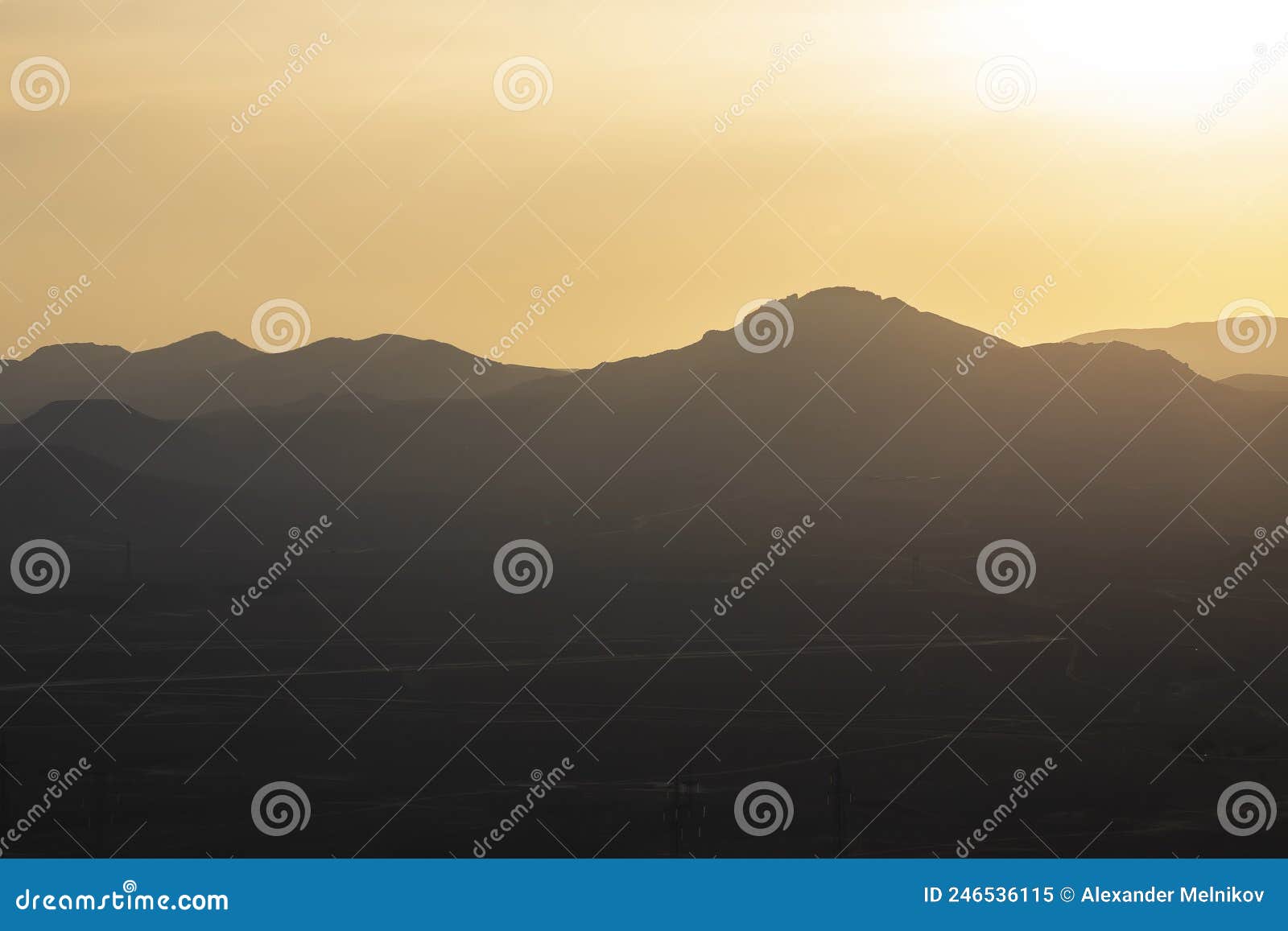 Sunset in the Mountains. Nice Soft Light Stock Image - Image of ...