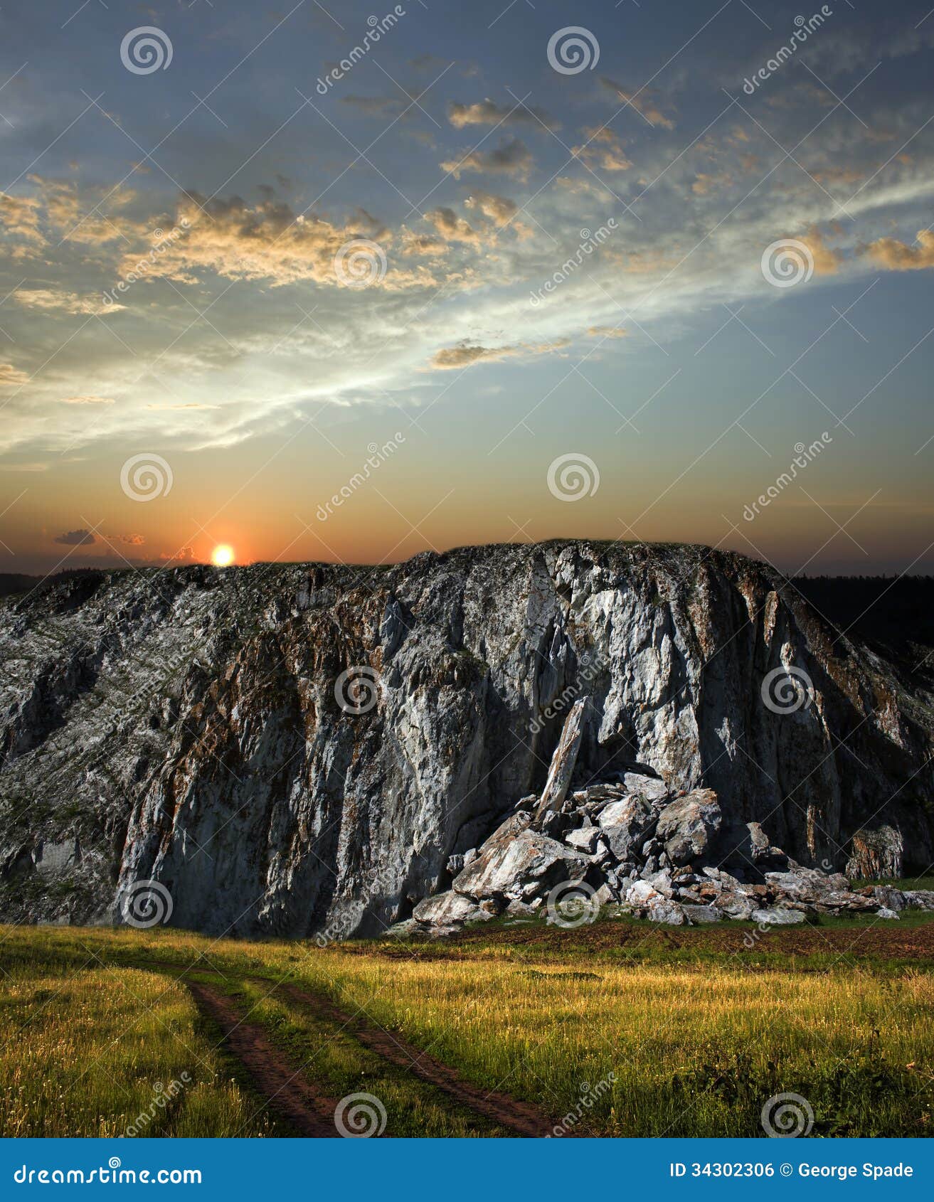 Sunset in mountains stock photo. Image of autumn, forest - 34302306